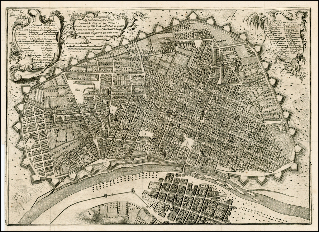 Plano Scenographico, dela Ciud.d delos Reyes,o Lima Capital delos ...