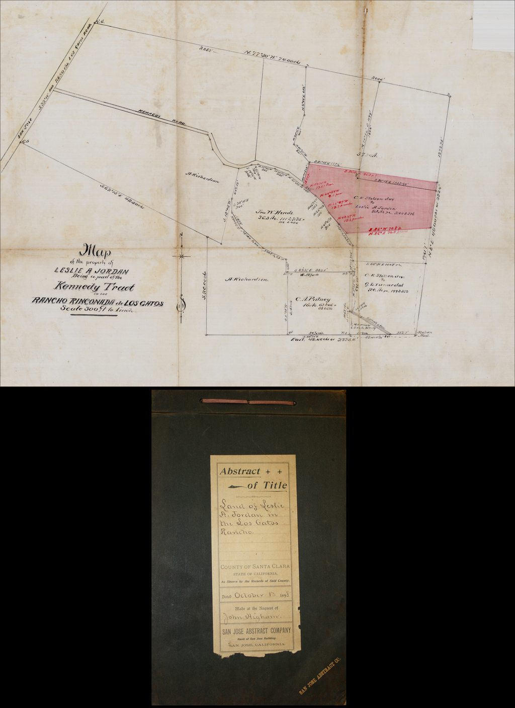 Map of the Property of Leslie A. Jordan Being a part of the Kennedy ...