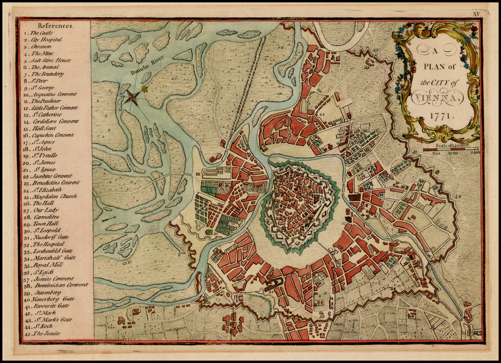 A Plan of the City of Vienna. 1771 - Barry Lawrence Ruderman Antique ...