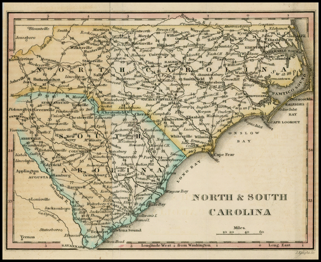 North & South Carolina - Barry Lawrence Ruderman Antique Maps Inc.