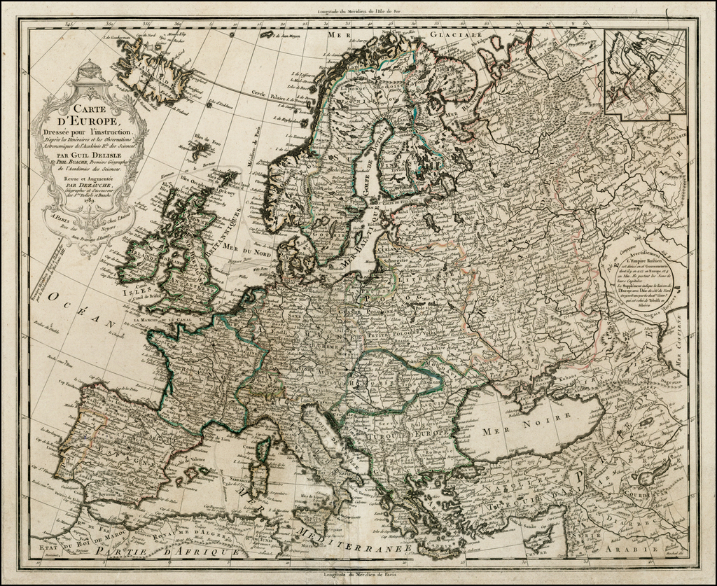 Carte D'Europe . . . 1789 - Barry Lawrence Ruderman Antique Maps Inc.