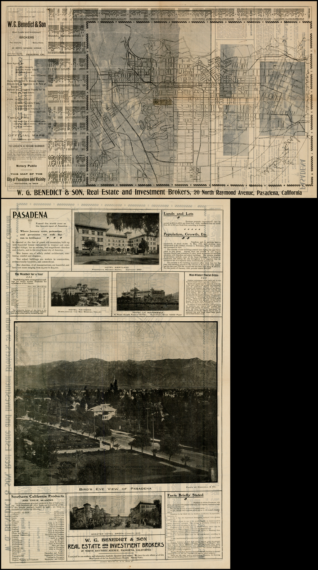 This Map of the City of Pasadena and Vicinity Correct to 1908 - Barry ...