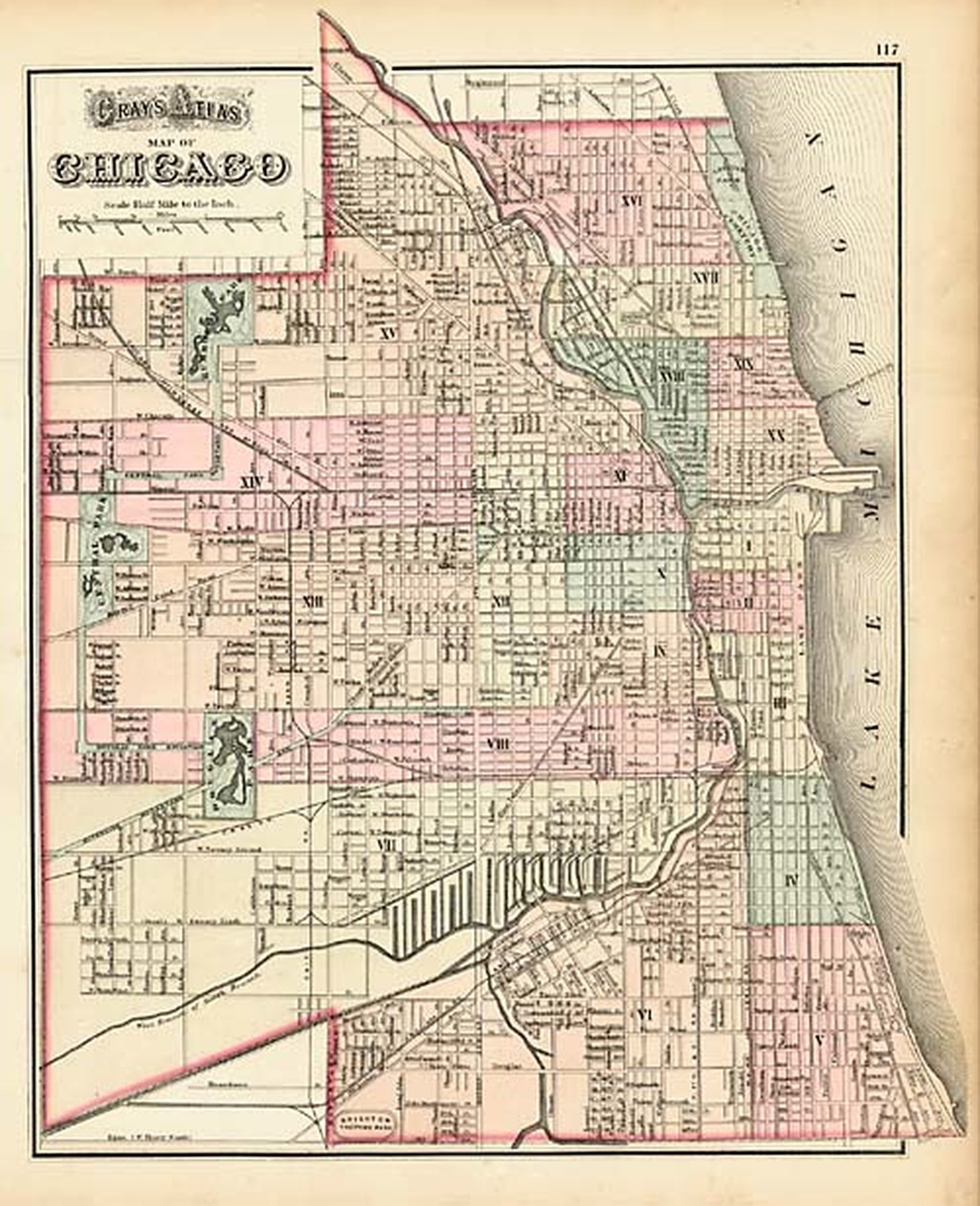 Gray's Atlas Map of Chicago - Barry Lawrence Ruderman Antique Maps Inc.