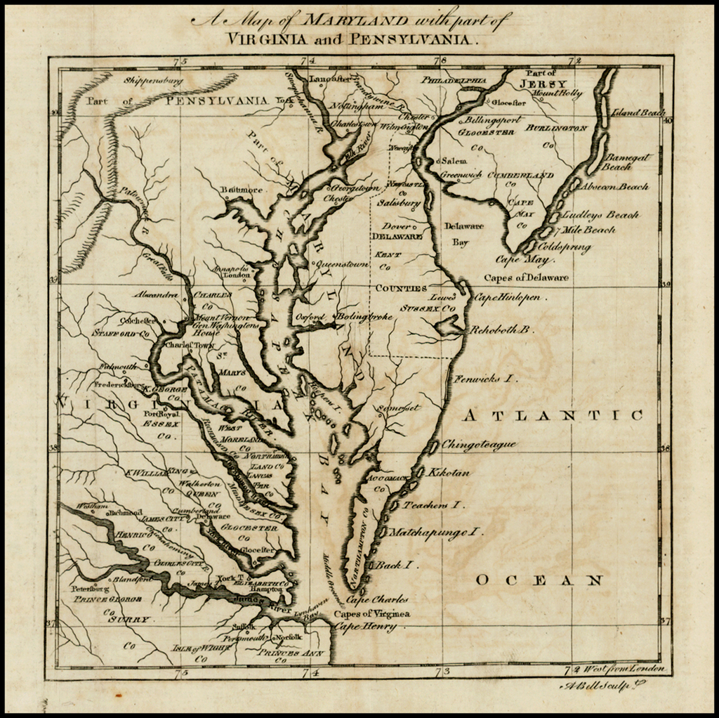 A Map of Maryland with part of Virginia and Pennsylvania - Barry ...