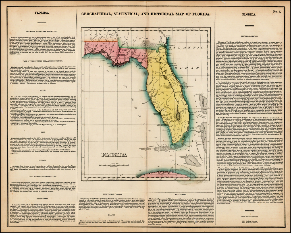 Geographical, Statistical and Historical Map of Florida - Barry ...