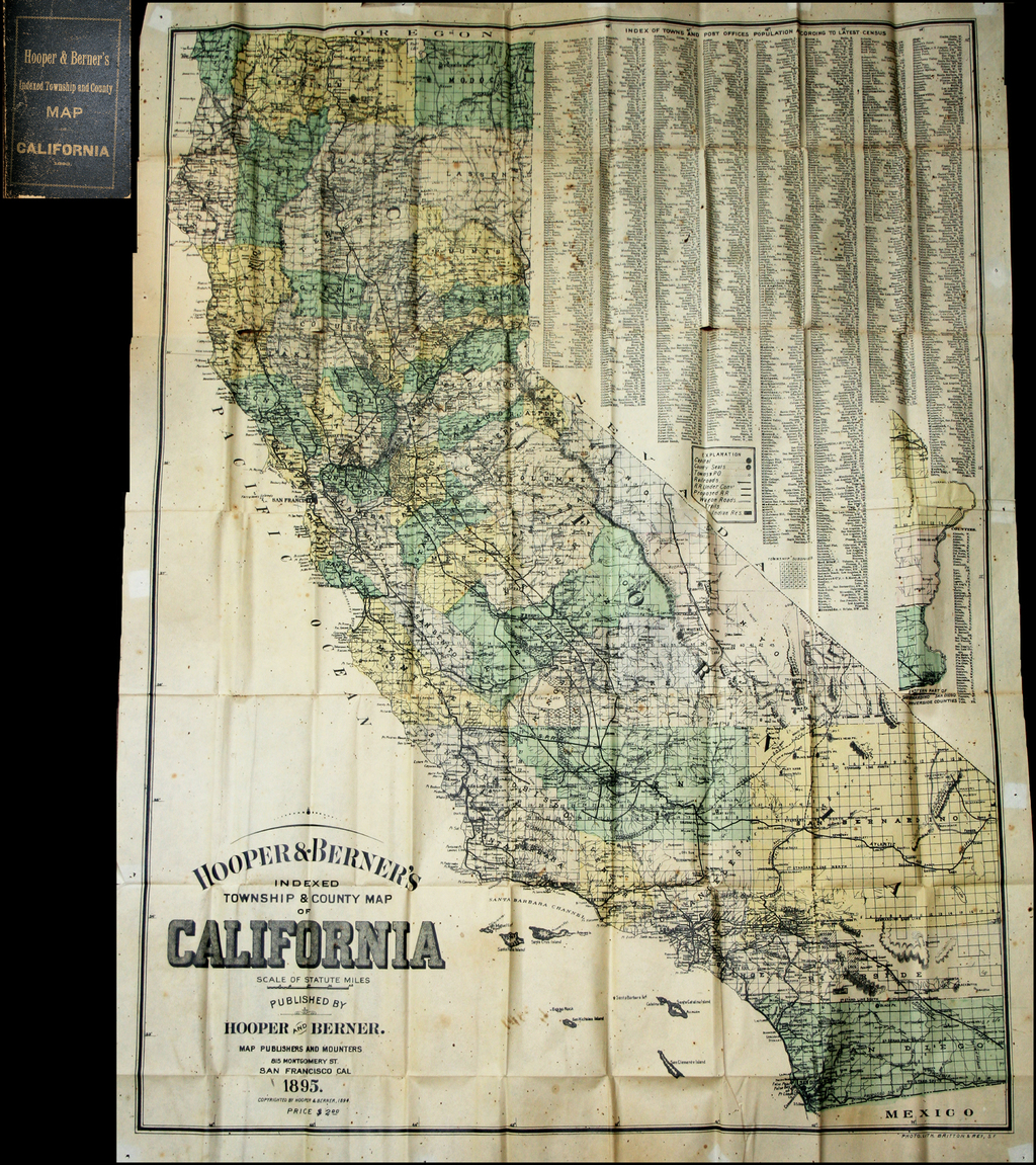 Hooper & Berner's Indexed Township and County Map of California - Barry ...