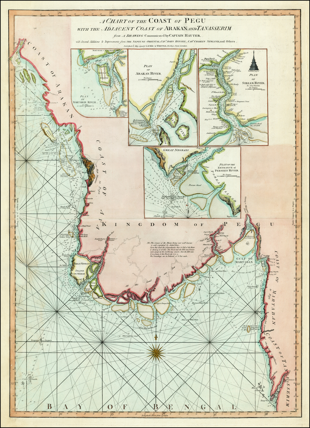 A Chart of the Coast of Pegu with the Adjacent Coast of Arakan and ...