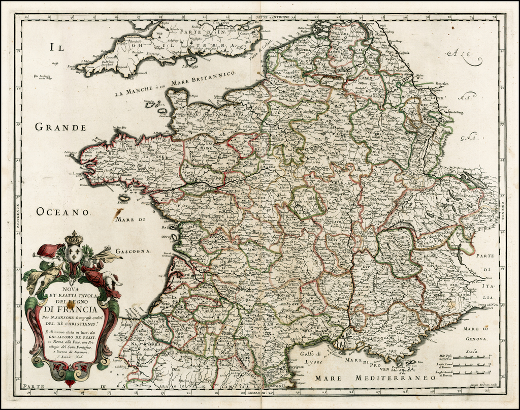Nova et Esatta Tavola Del Regno Di Francia . . . 1676 - Barry Lawrence ...