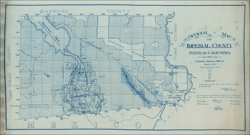 Official Map of Imperial County State of California Compiled January ...