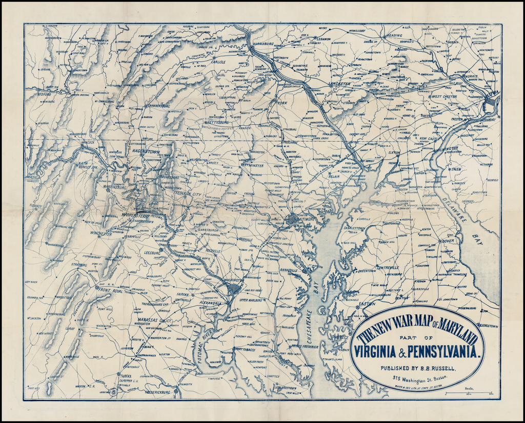 The New War Map of Maryland Part of Virginia & Pennsylvania. Published ...