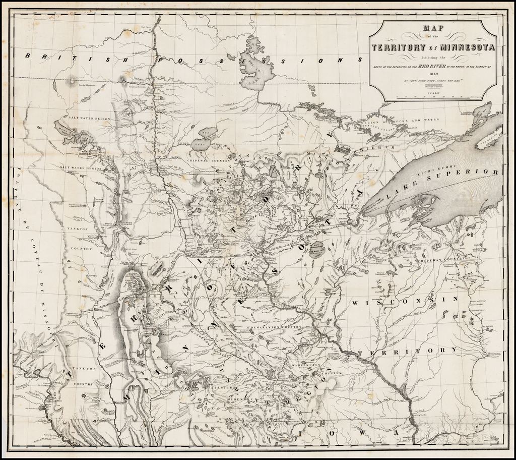 Map of the Territory of Minnesota Exhibiting the Route of the ...