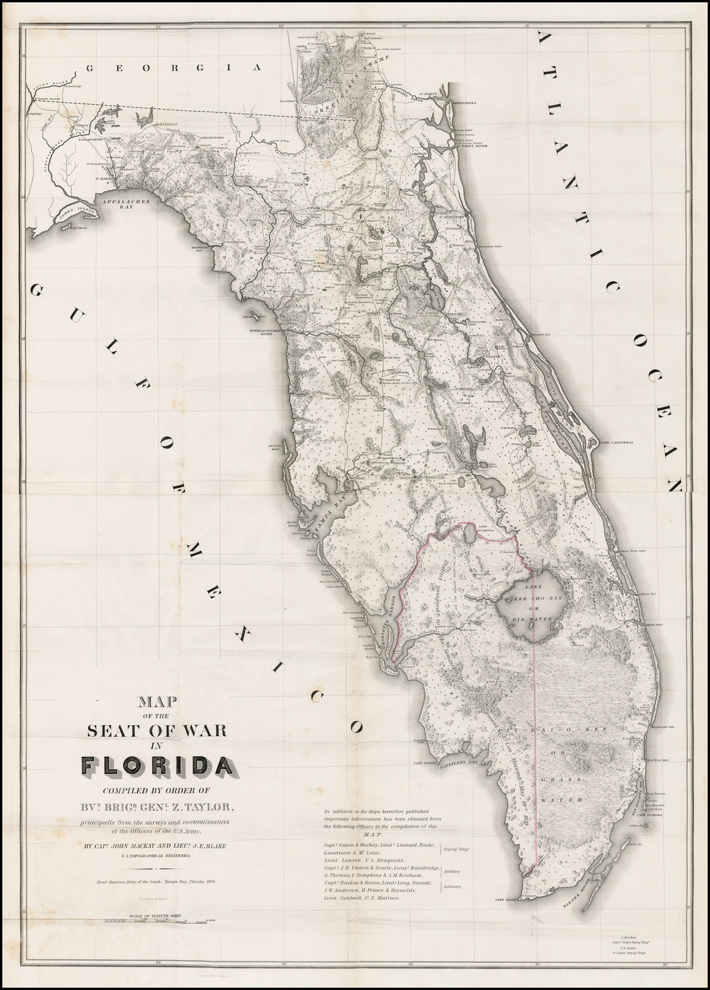 Map of the Seat of War in Florida Compiled by Order of Brvt. Brig. Genl ...