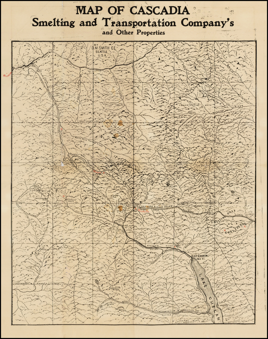 Map of Cascadia Smelting and Transportation Company's and Other ...