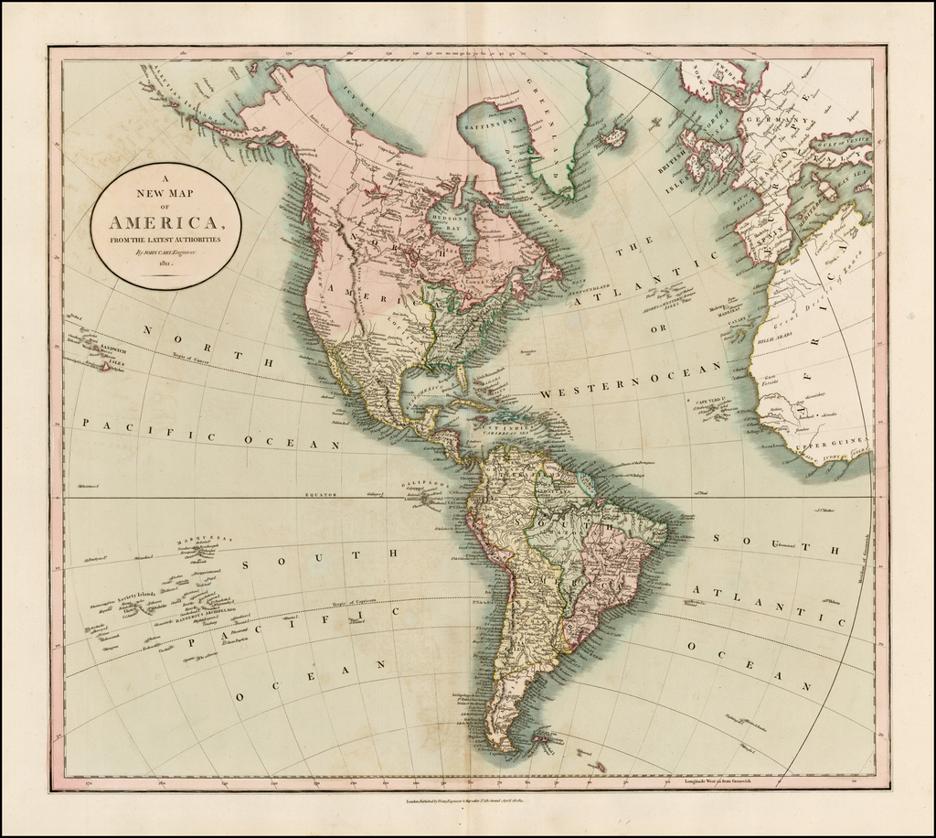 A New Map of America, from the Latest Authorities . . . 1806 - Barry ...