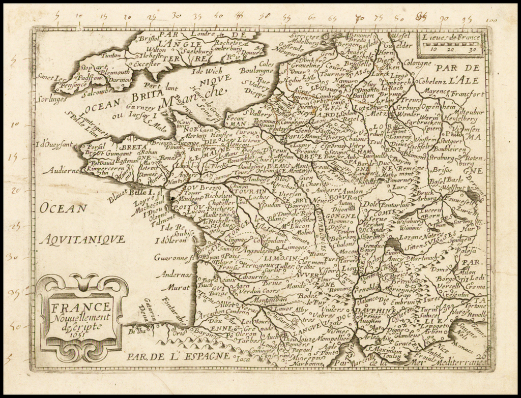 France Nouvellement descripte 1661 - Barry Lawrence Ruderman Antique ...