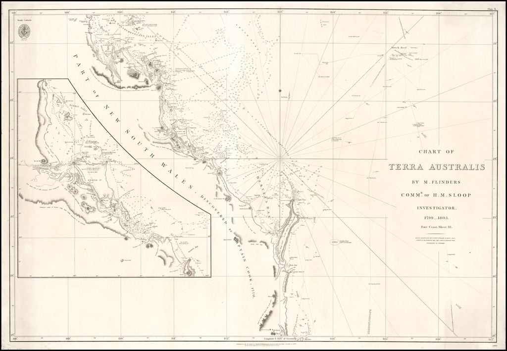 Chart of Terra Australis By M. Flinders Commr. of H.M. Sloop ...
