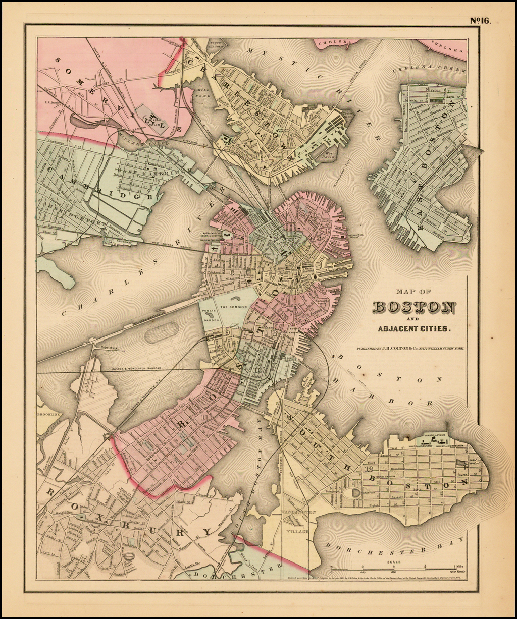 Map of Boston And Adjacent Cities - Barry Lawrence Ruderman Antique ...