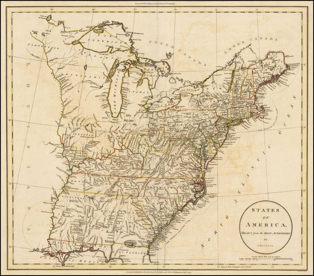 Map Of United States Of America In 1804