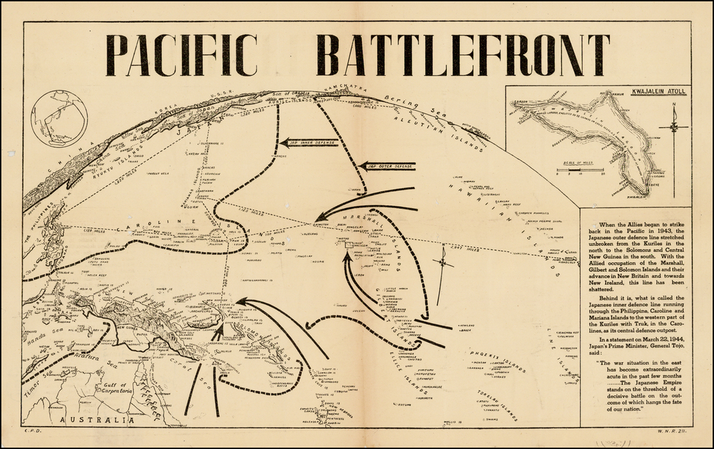 Pacific Battle Front - Barry Lawrence Ruderman Antique Maps Inc.