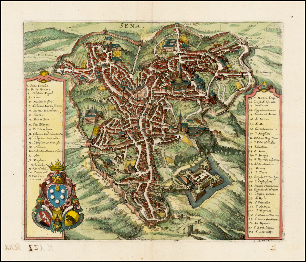 Sena [Siena] - Barry Lawrence Ruderman Antique Maps Inc.