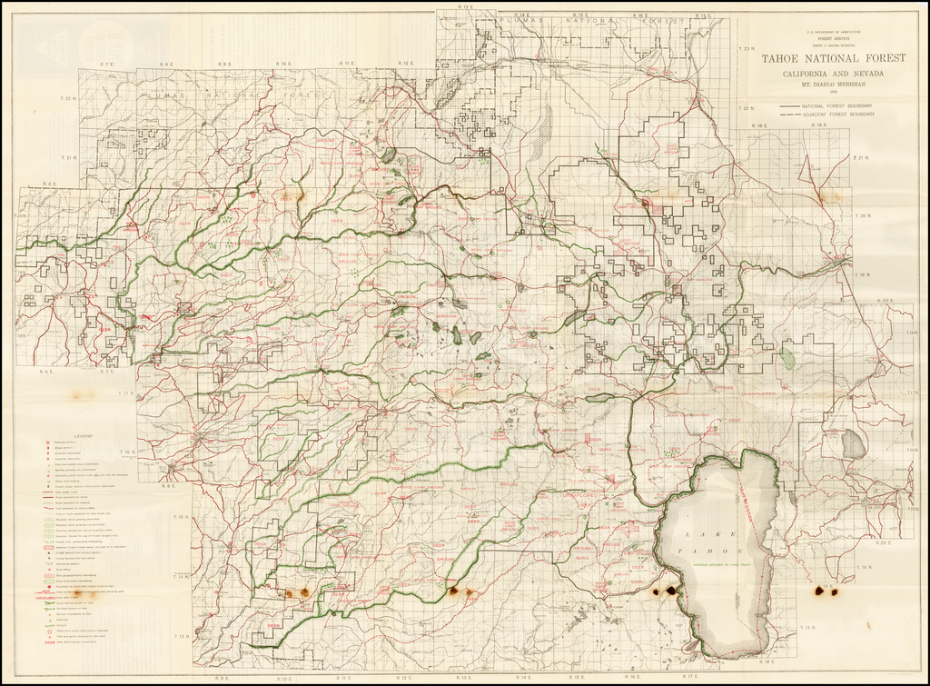 Tahoe National Forest . . . 1916 - Barry Lawrence Ruderman Antique Maps ...