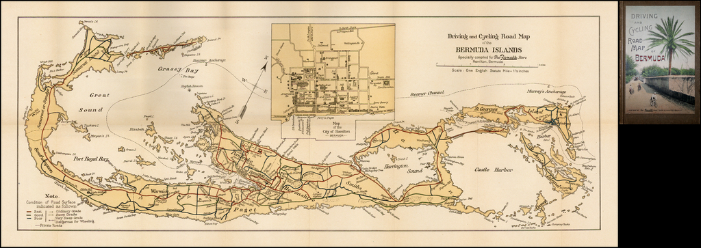 Driving and Cycling Road Map of the Bermuda Islands Specially compiled ...