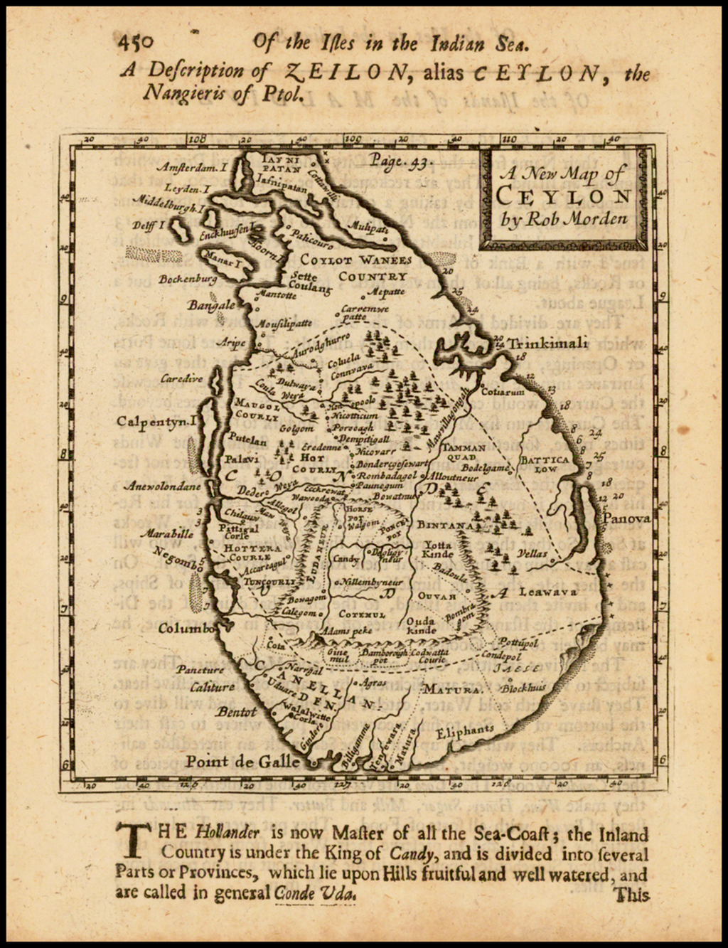A New Map of Ceylon - Barry Lawrence Ruderman Antique Maps Inc.