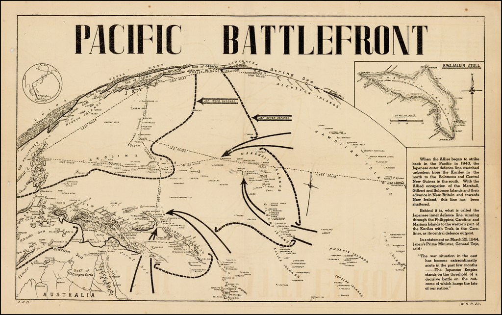Pacific Battle Front - Barry Lawrence Ruderman Antique Maps Inc.