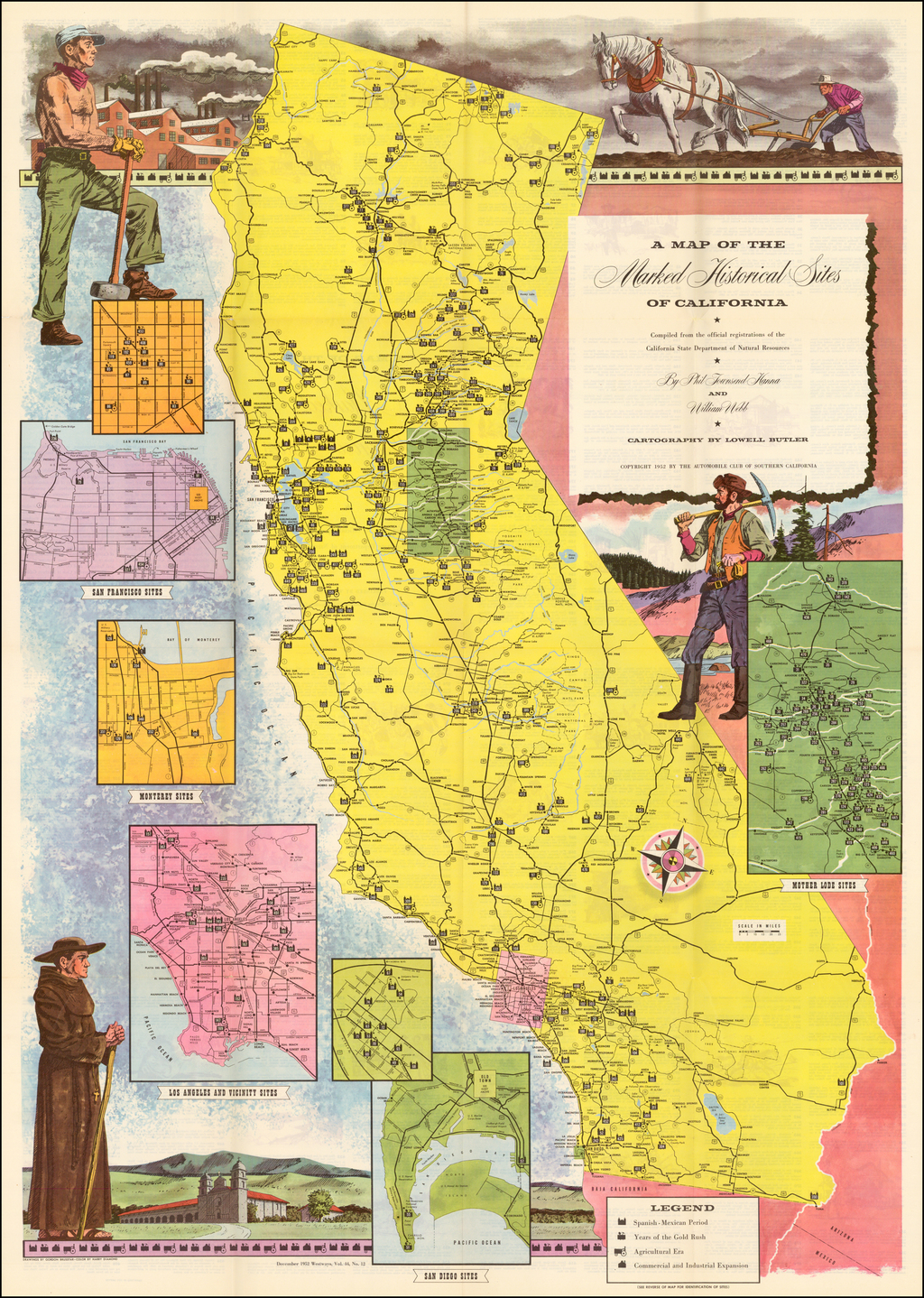 A Map of the Marked Historical Sites of California * Compiled from the ...