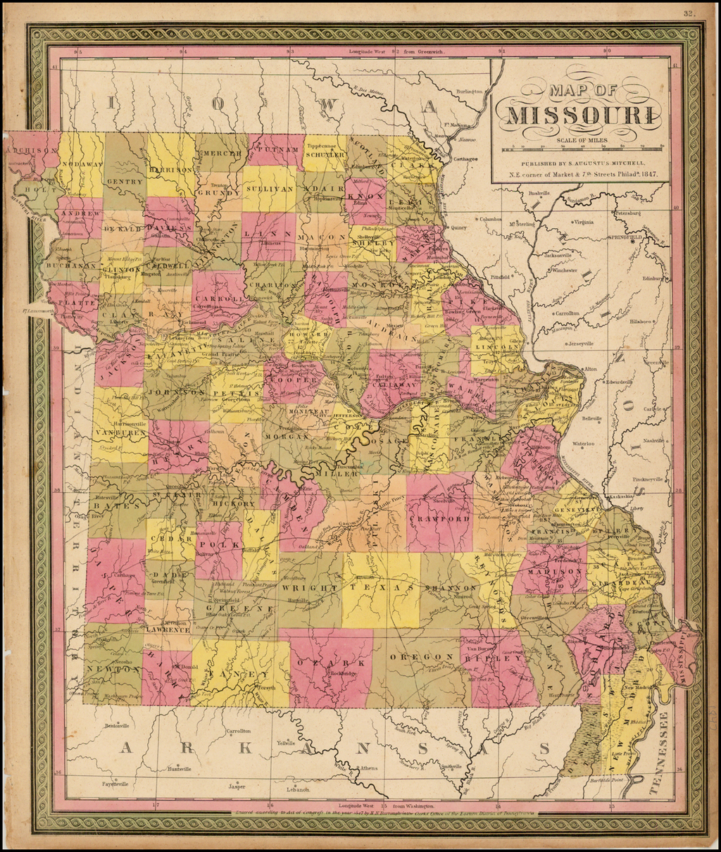Old Maps Of Missouri 1863