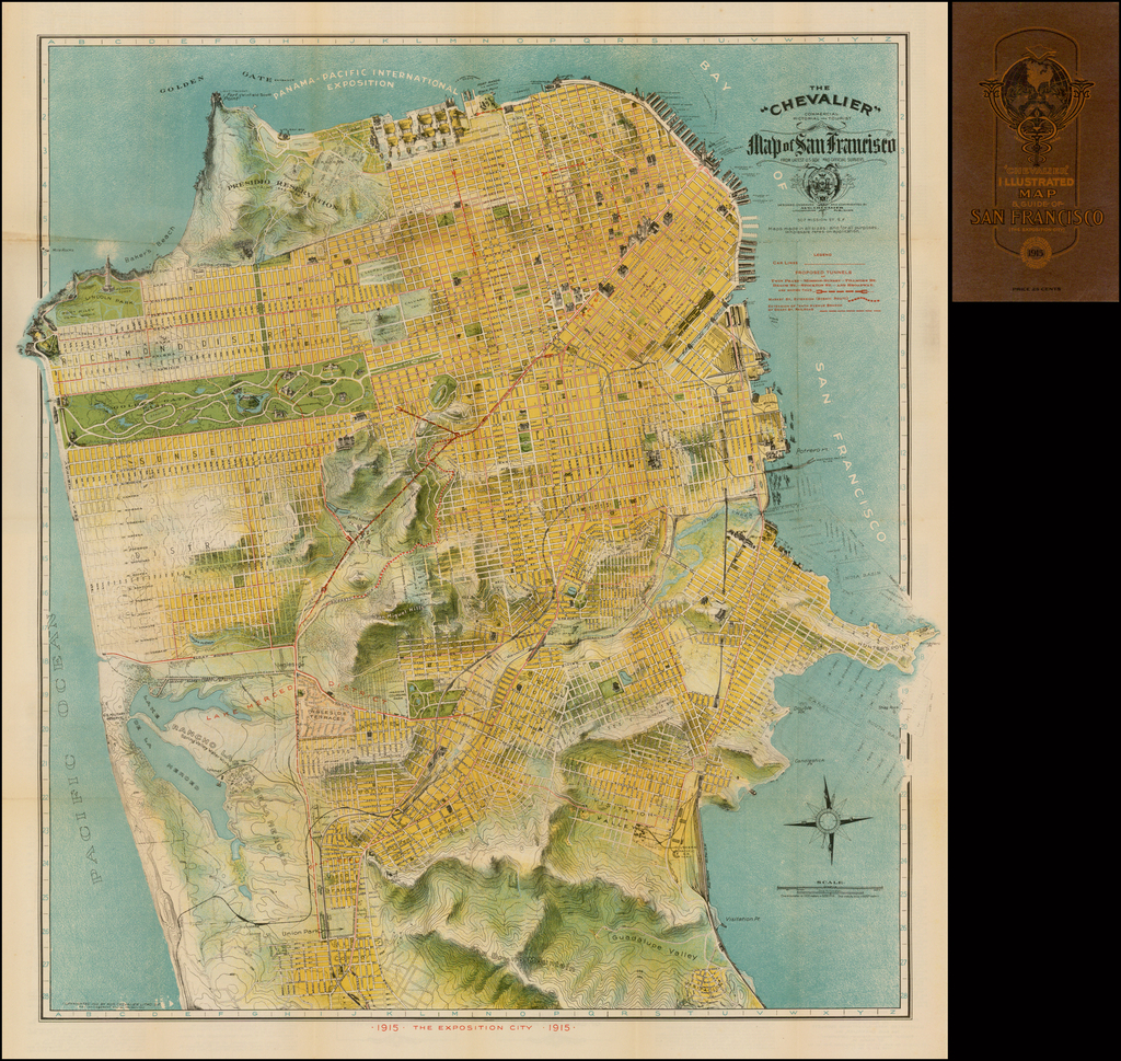 The 'Chevalier' Commercial, Pictorial and Tourist Map of San Francisco ...