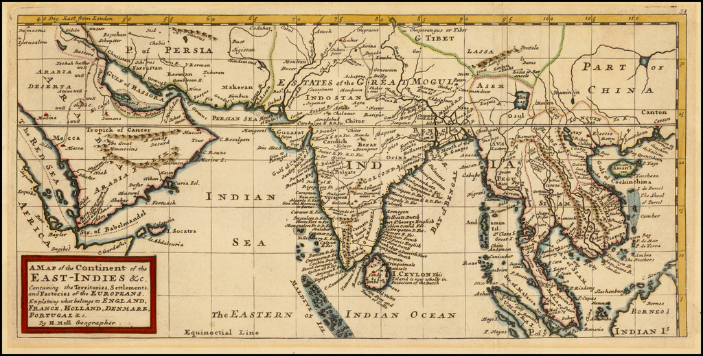 A Map of the Continent of the East-Indies &c, Containing the ...
