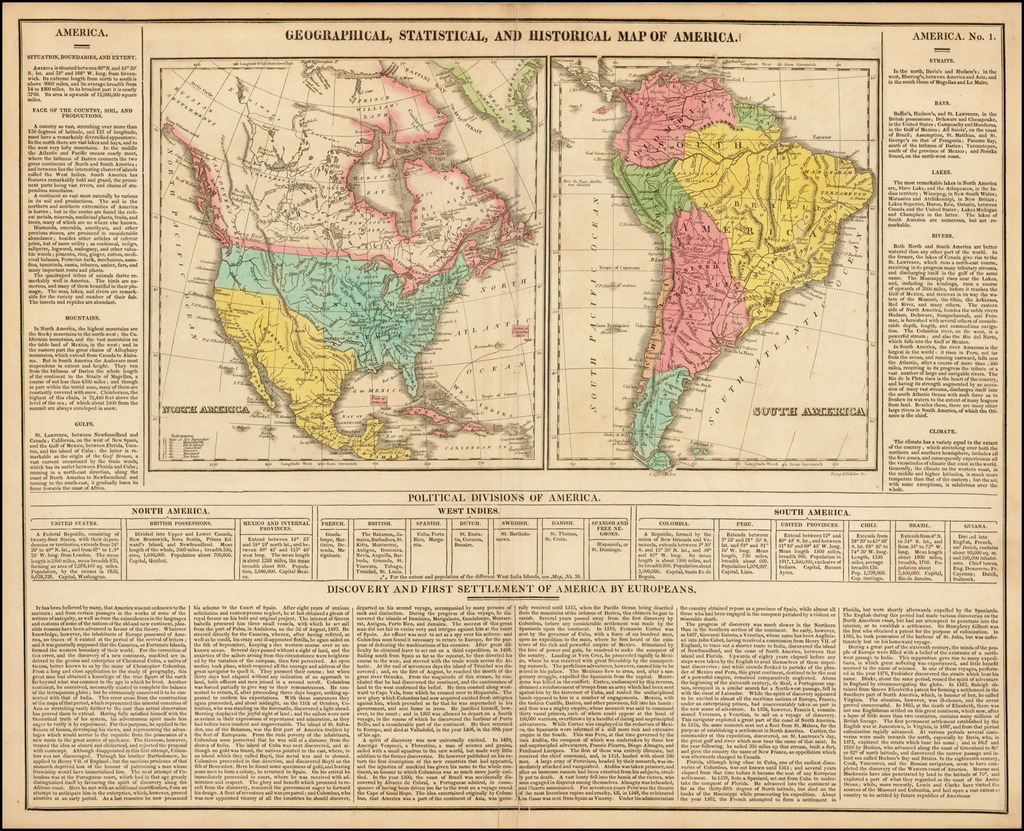 Geographical, Statistical and Historical Map of America - Barry ...