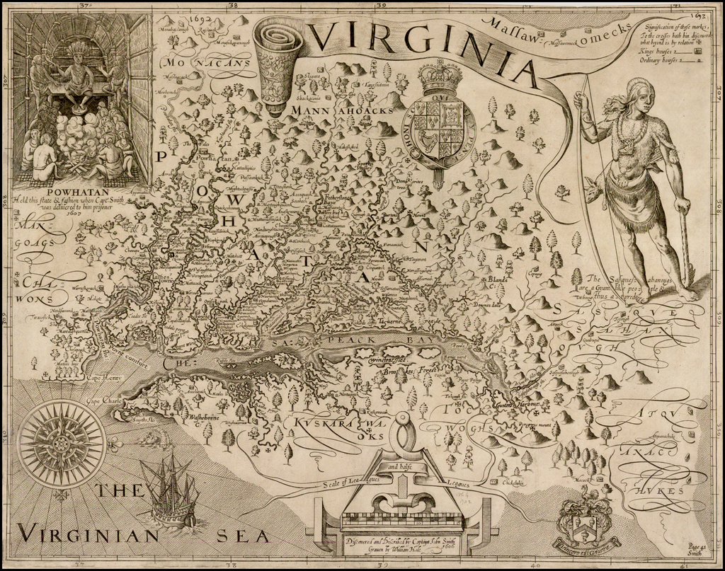 Map Of Virginia By John Smith - United States Map