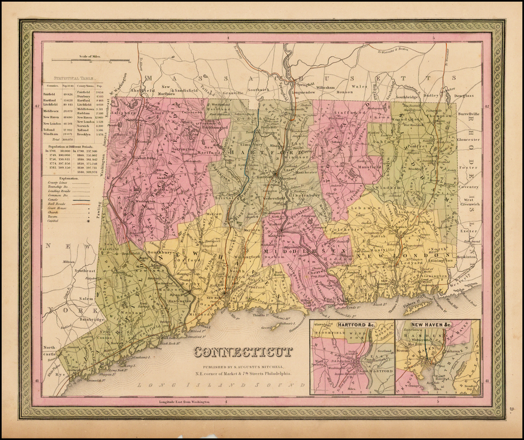 Connecticut - Barry Lawrence Ruderman Antique Maps Inc.