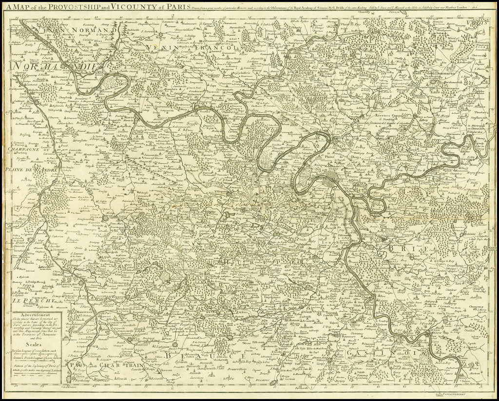 A Map of the Provost and Vicounty of Paris . . . 1713 - Barry Lawrence ...