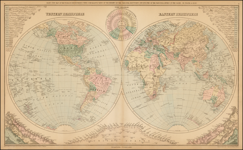 Blank Hemispheres Of The World