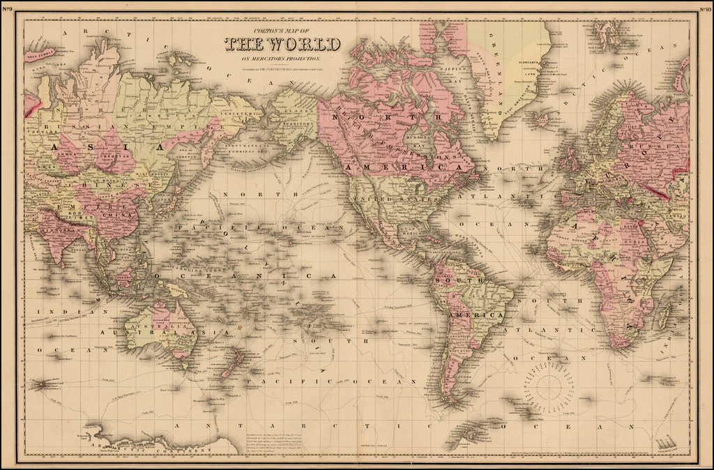 Colton's Map of the World on Mercator's Projection - Barry Lawrence ...