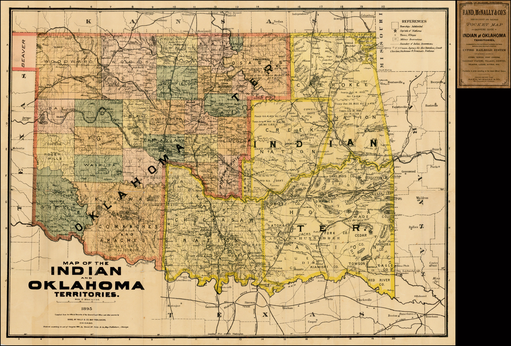 Map of the Indian and Oklahoma Territories. 1895 - Barry Lawrence ...