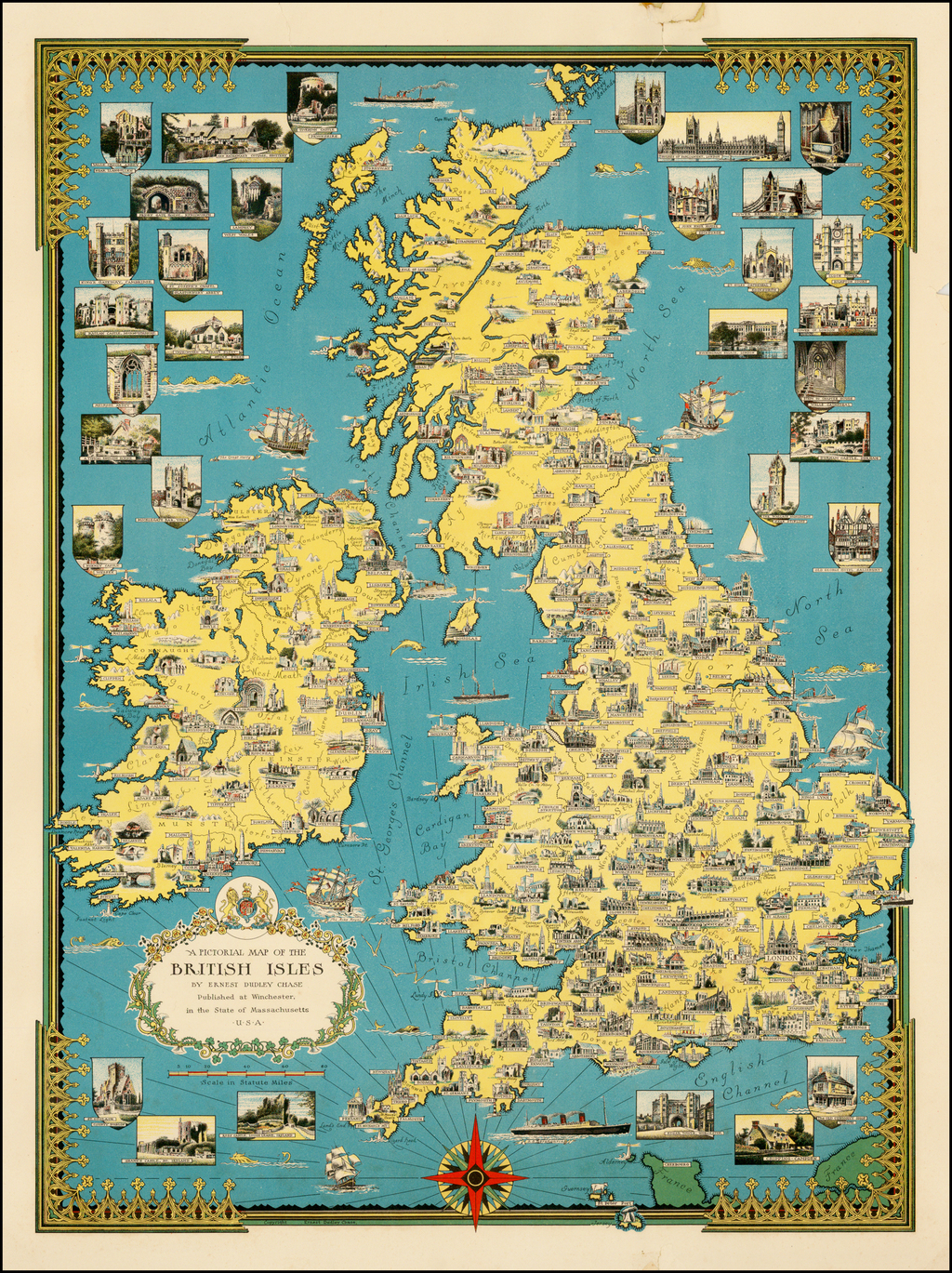A Pictorial Map of The British Isles By Ernest Dudley Chase ...