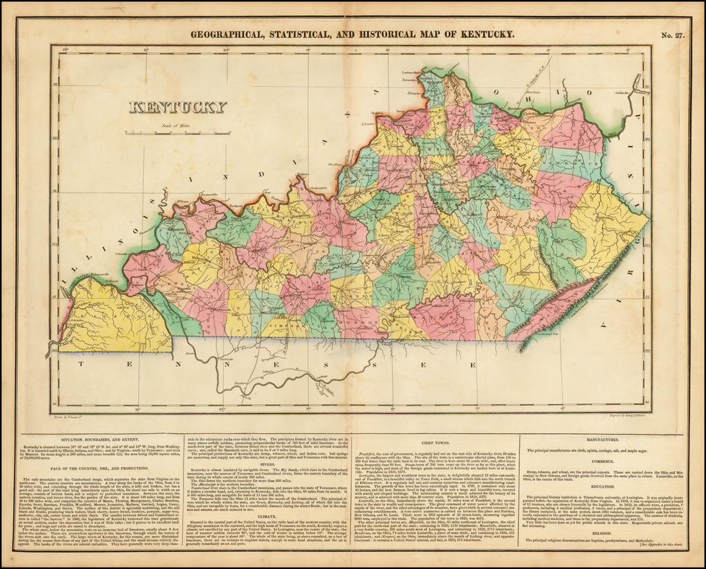 Geographical, Statistical and Historical Map of Kentucky - Barry ...