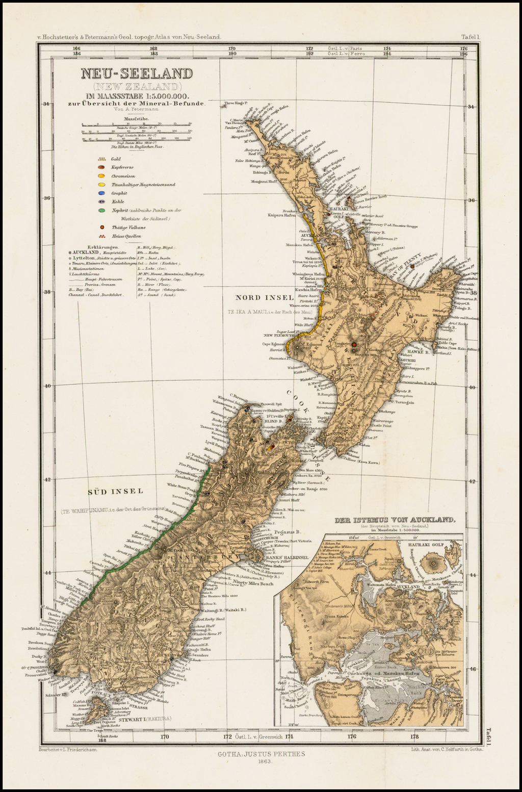 Neu-Seeland (with inset of Auckland area) - Barry Lawrence Ruderman ...