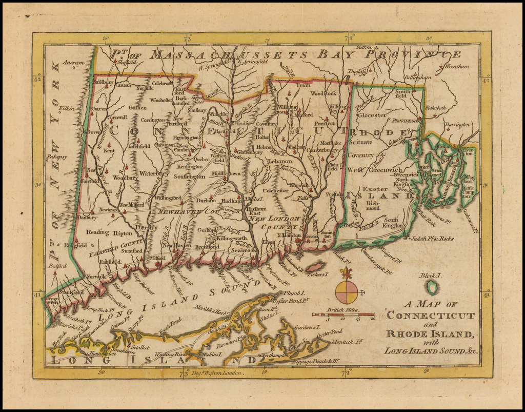 A Map of Connecticut and Rhode Island, with Long Island Sound, &c ...