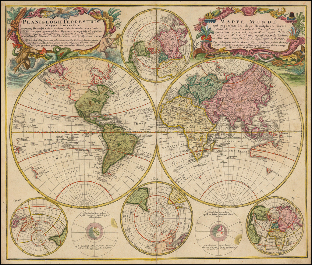 Planiglobii Terrestris Mappa Universalis Utrumqs Hemisphaerium Orient ...