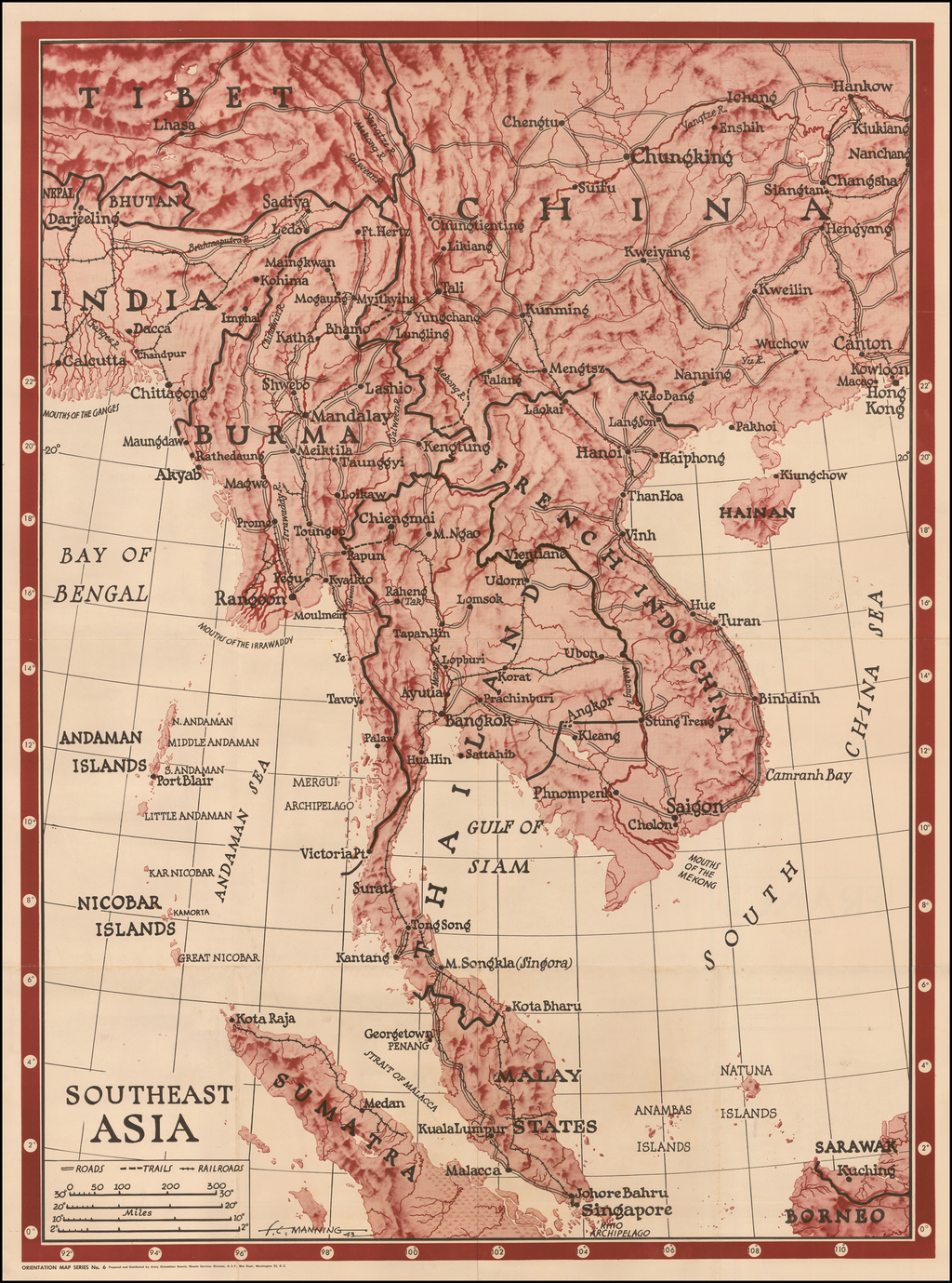 Southeast Asia (WWII Propaganda Map) - Barry Lawrence Ruderman Antique ...