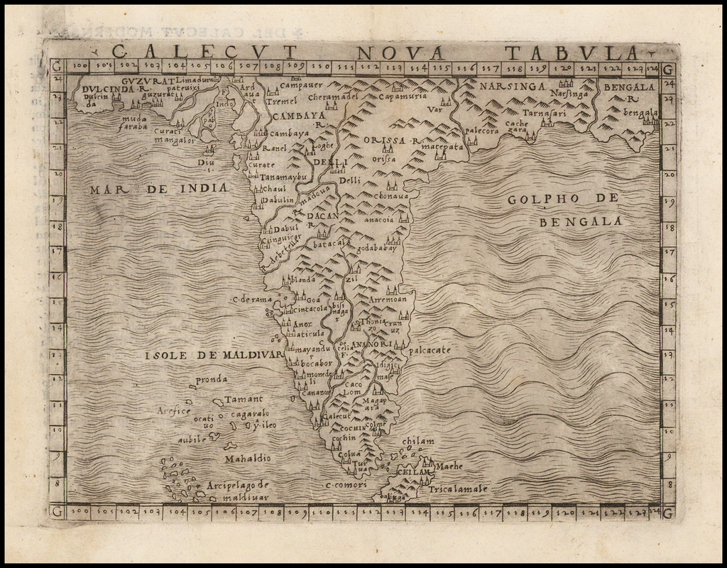 Calecut Nova Tabula - Barry Lawrence Ruderman Antique Maps Inc.