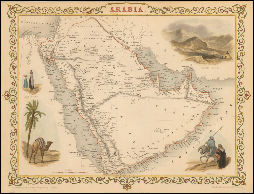 Old Arabian Desert Map