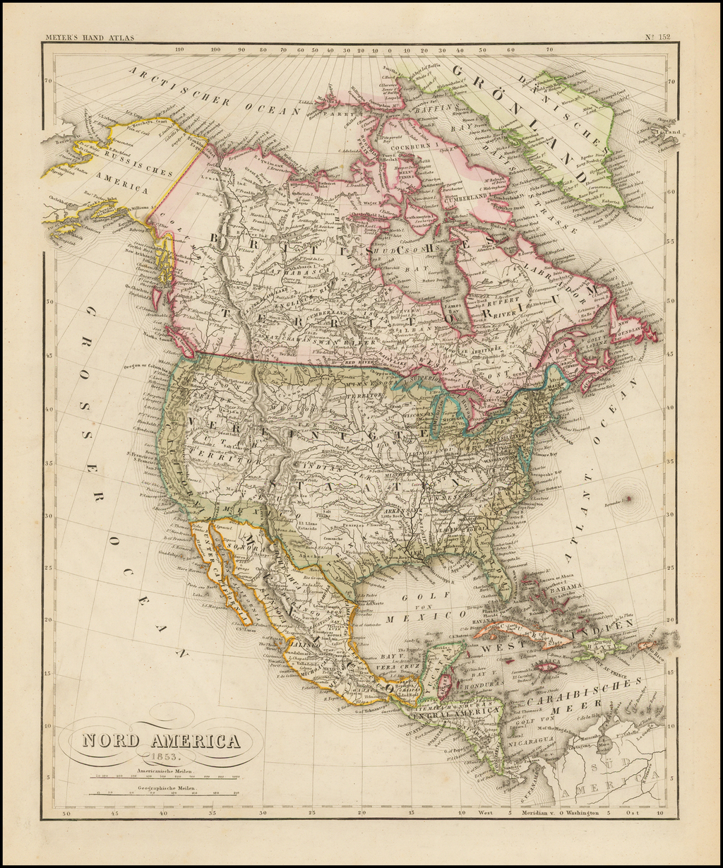 Nord America 1853. - Barry Lawrence Ruderman Antique Maps Inc.