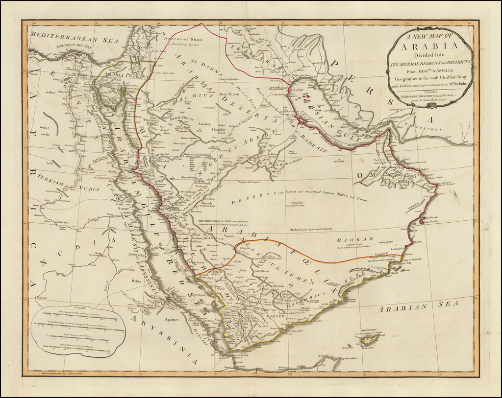 A New Map of Arabia, Divided Into Its Several Regions and Districts ...