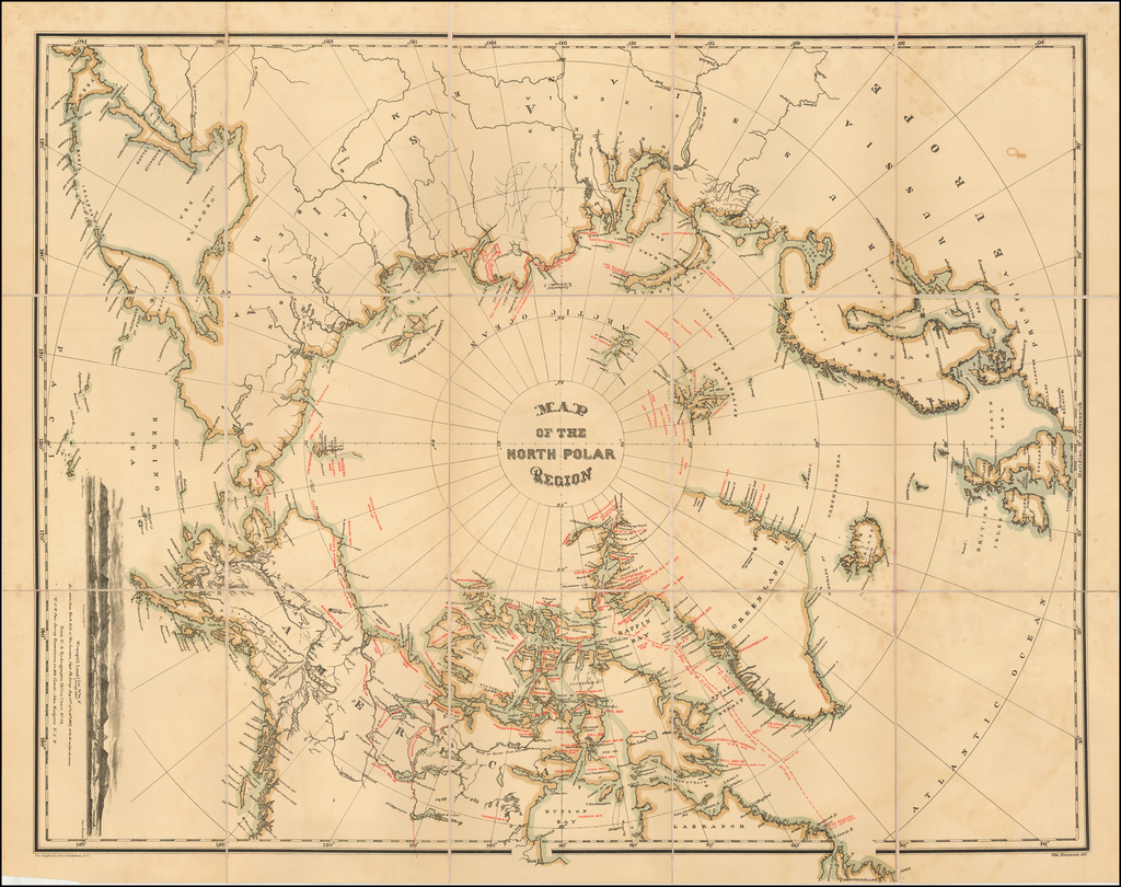Map Of The North Polar Region - Barry Lawrence Ruderman Antique Maps Inc.